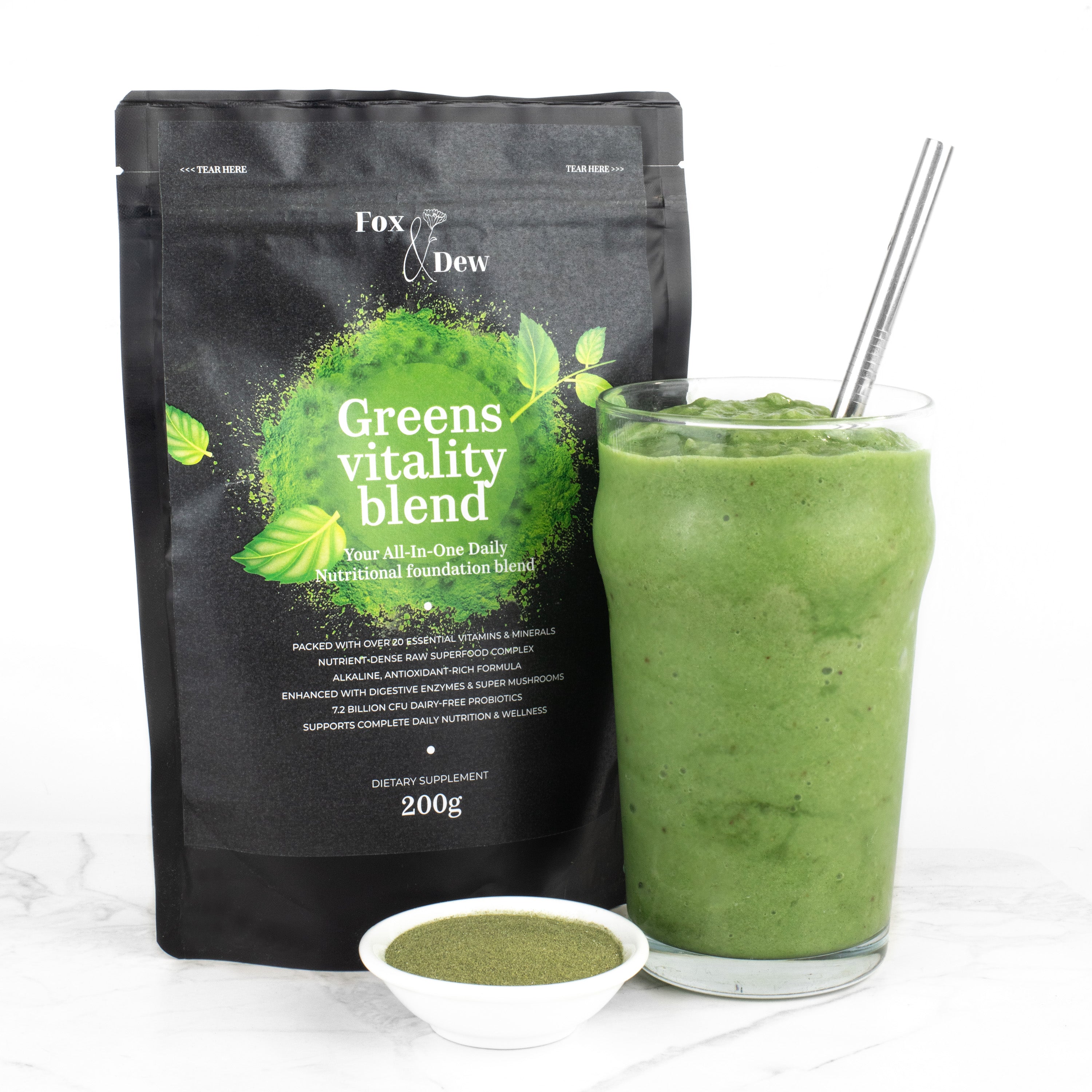 Fox and Dew’s Greens vitality blend